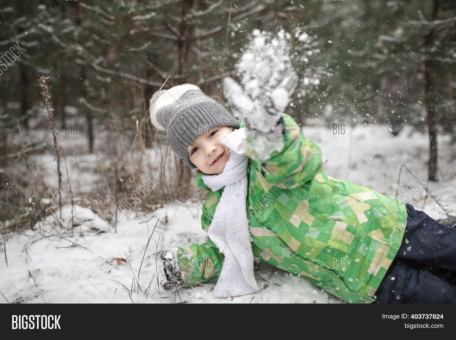 Kids Enjoy First Snow Image & Photo (Free Trial) | Bigstock