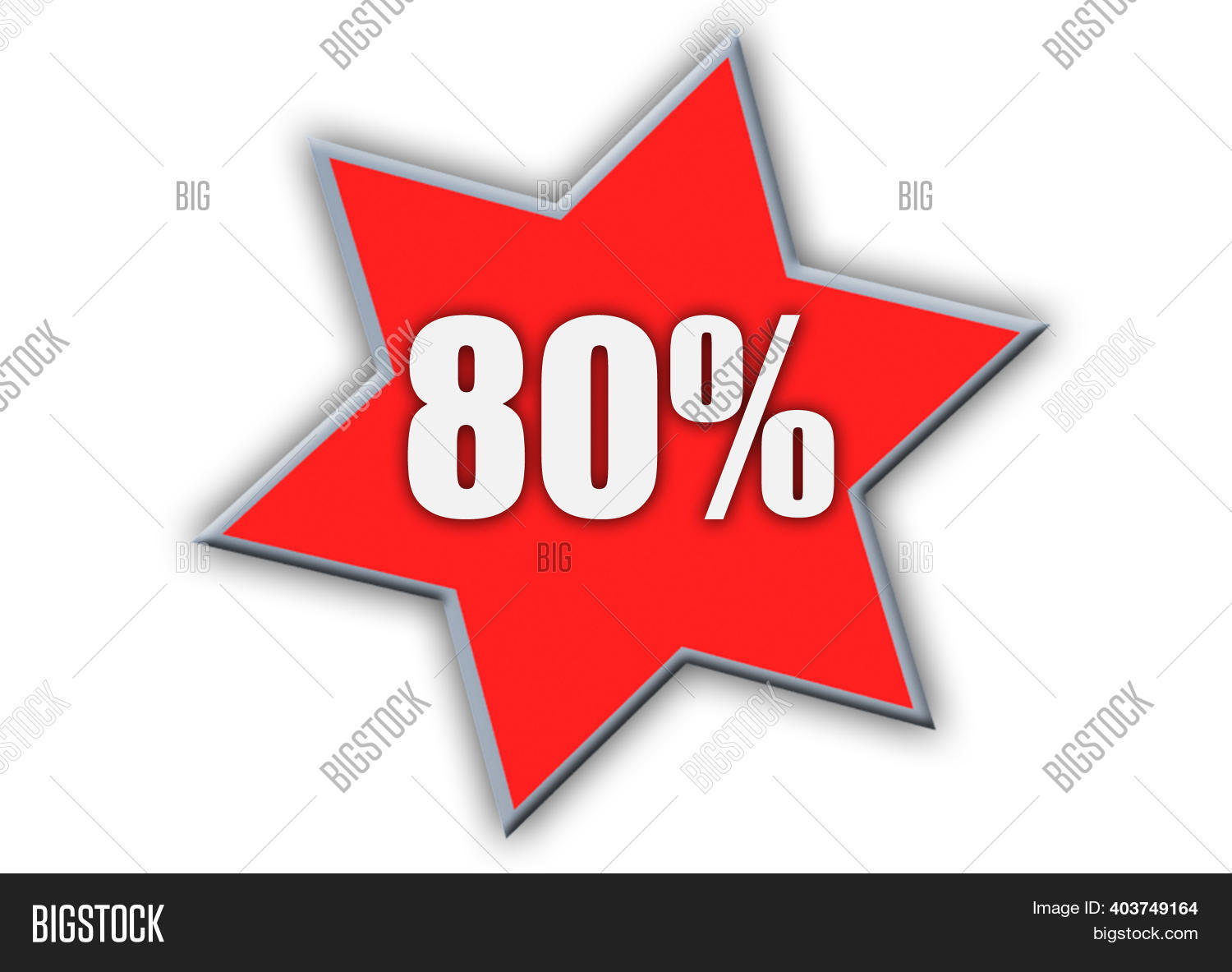 80 Percent Off 3d Sign Image & Photo (Free Trial) | Bigstock