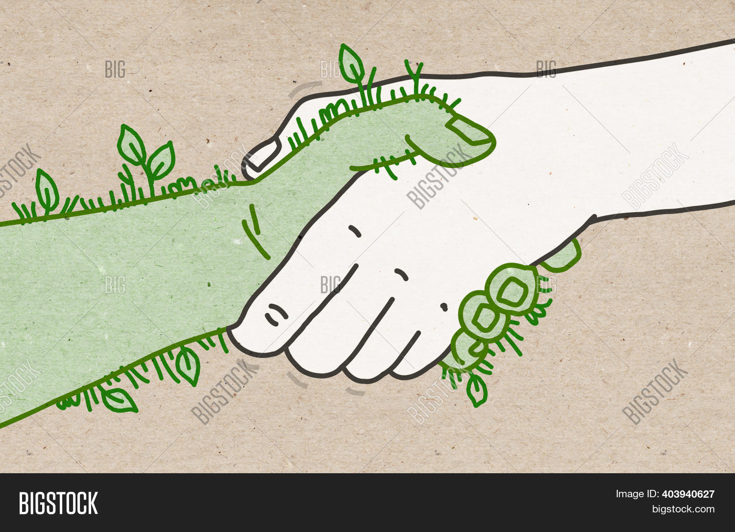 Hand Drawn Human Green Image & Photo (Free Trial) | Bigstock