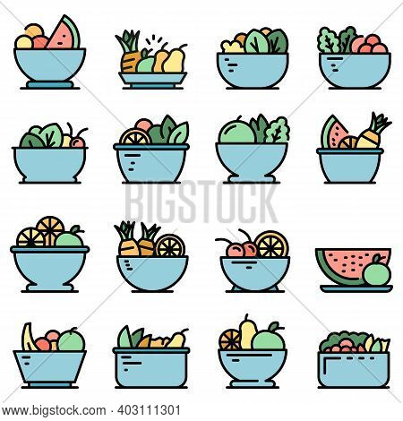 Fruit Salad Icons Set Vector & Photo (Free Trial) | Bigstock