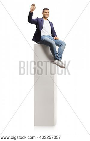 Young Man Waving High Image & Photo (Free Trial) | Bigstock