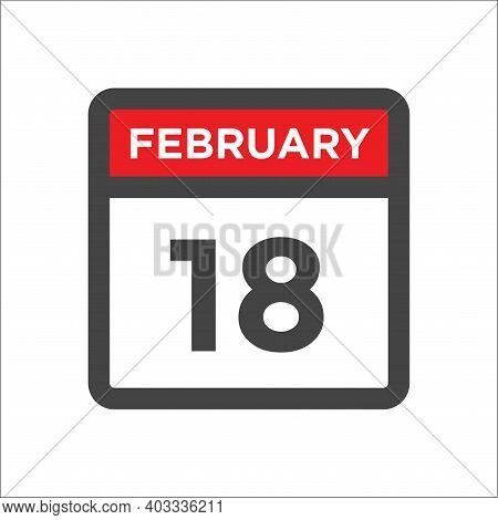 February 18 Calendar Vector & Photo (Free Trial) | Bigstock