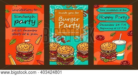 Creative Burger Party Vector & Photo (Free Trial) | Bigstock