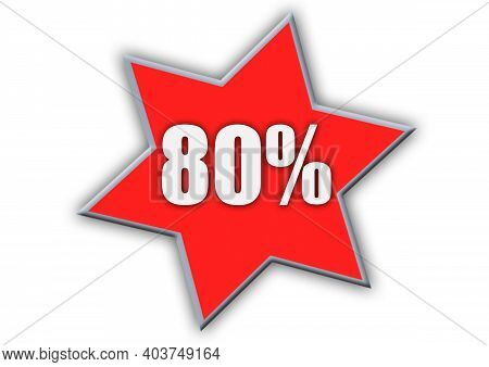 80 Percent Off 3d Sign Image & Photo (Free Trial) | Bigstock