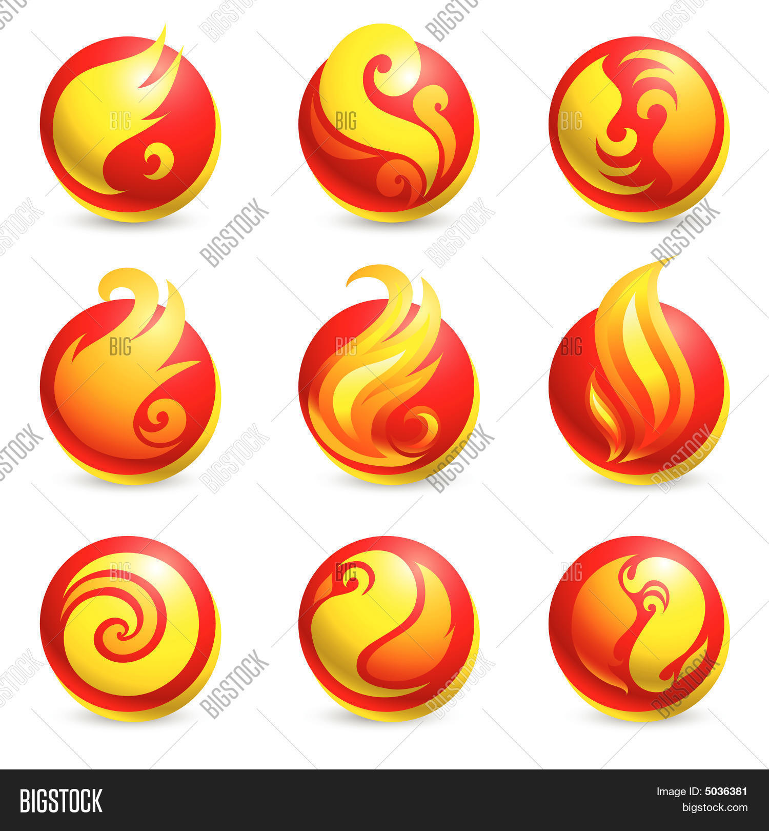 Set Hot Fire Vector & Photo (Free Trial) | Bigstock