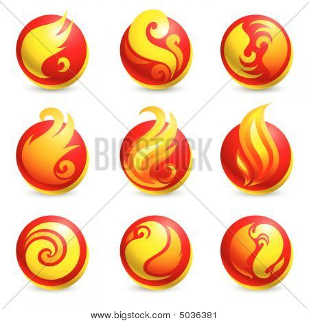 Set Hot Fire Vector & Photo (Free Trial) | Bigstock