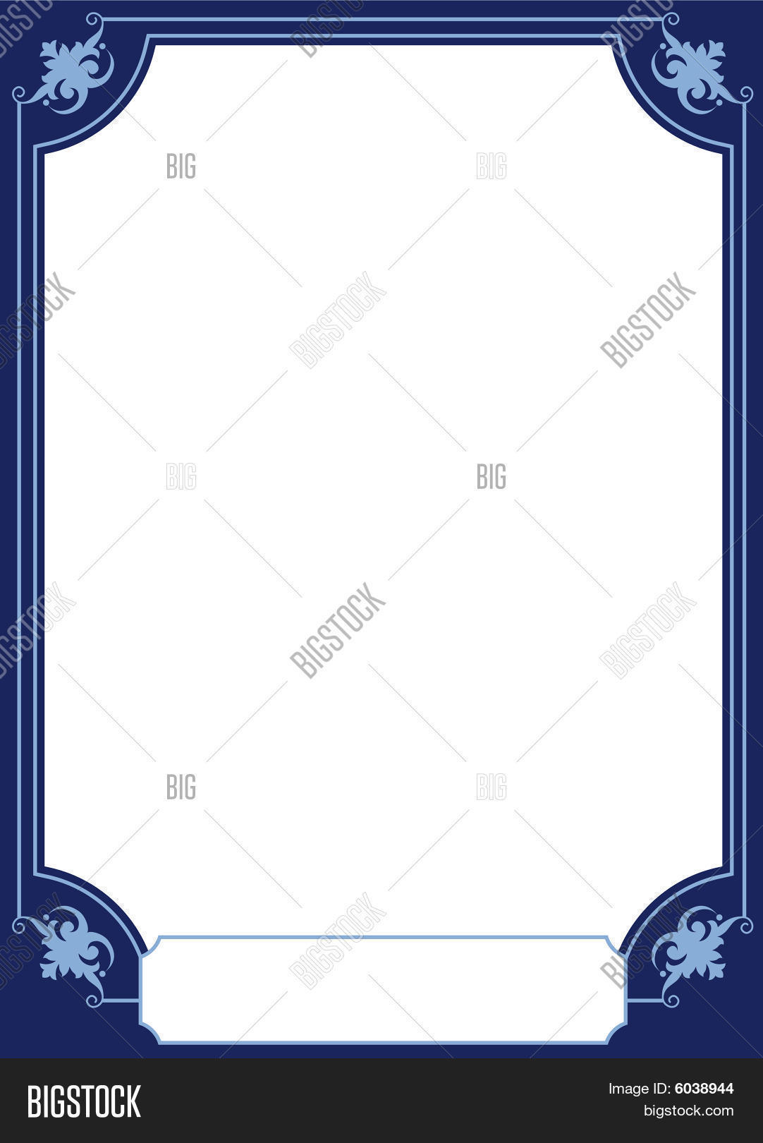 Blue Scroll Border Vector & Photo (Free Trial) | Bigstock
