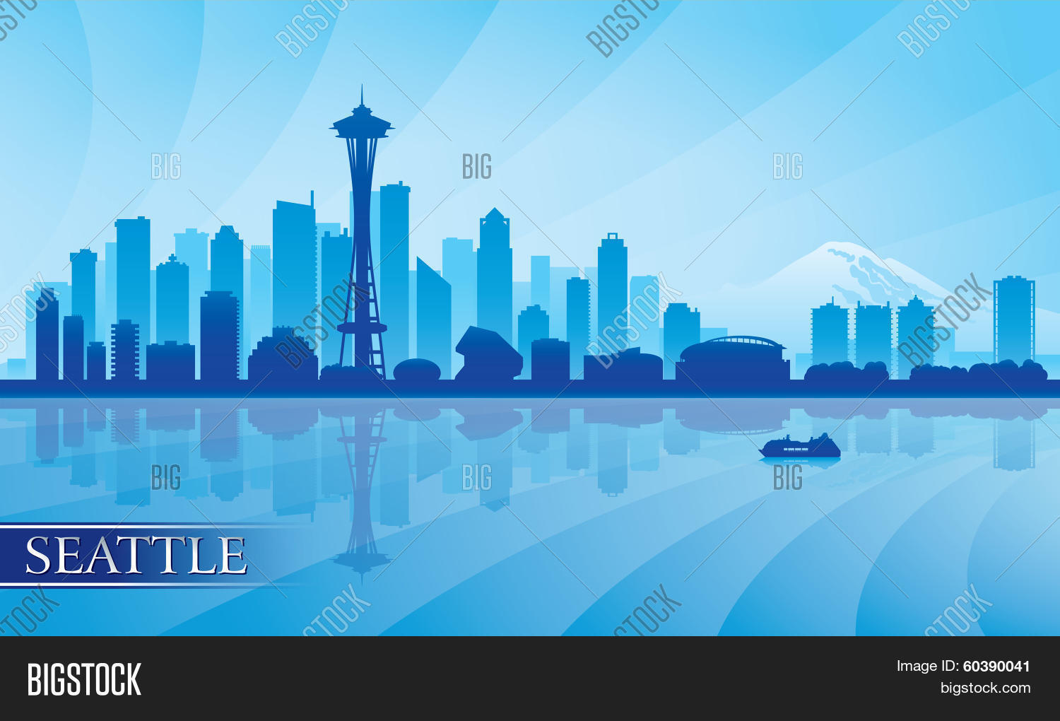 Seattle City Skyline Vector & Photo (Free Trial) | Bigstock