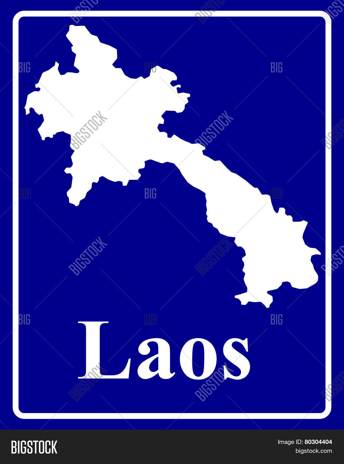 Silhouette Map Laos Vector & Photo (Free Trial) | Bigstock