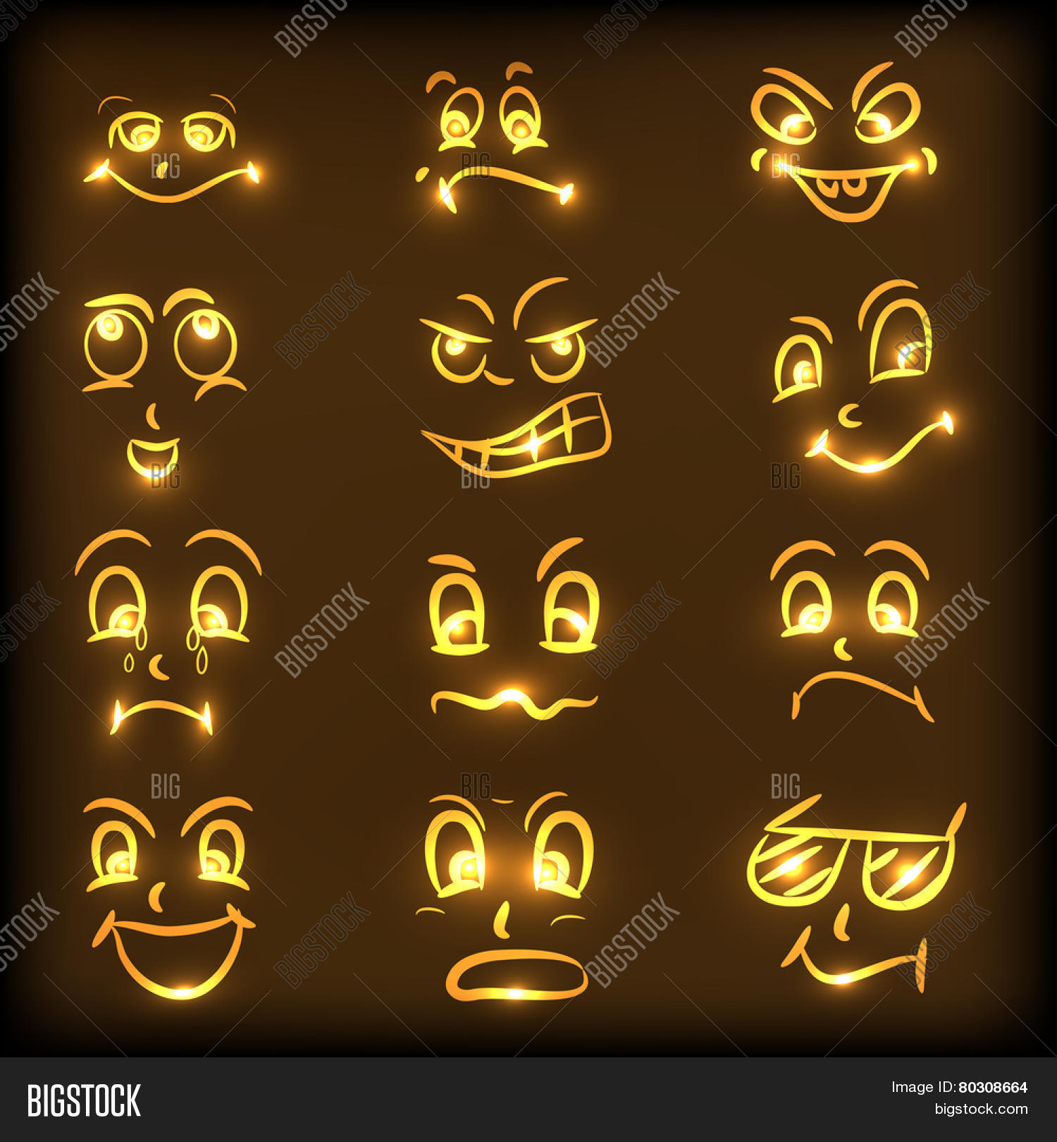 Set Different Facial Vector & Photo (Free Trial) | Bigstock