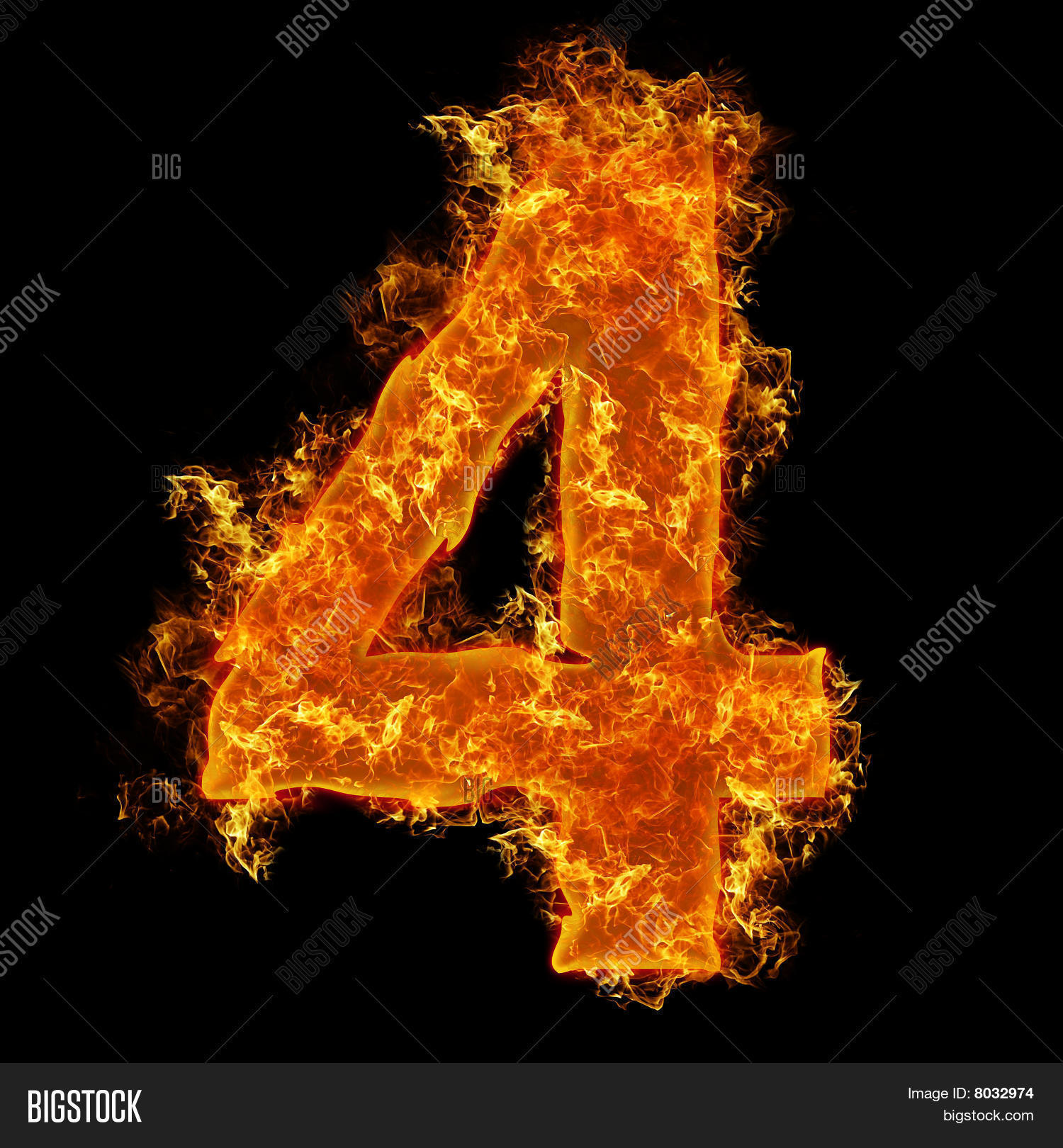 Fire Number 4 Image & Photo (Free Trial) | Bigstock