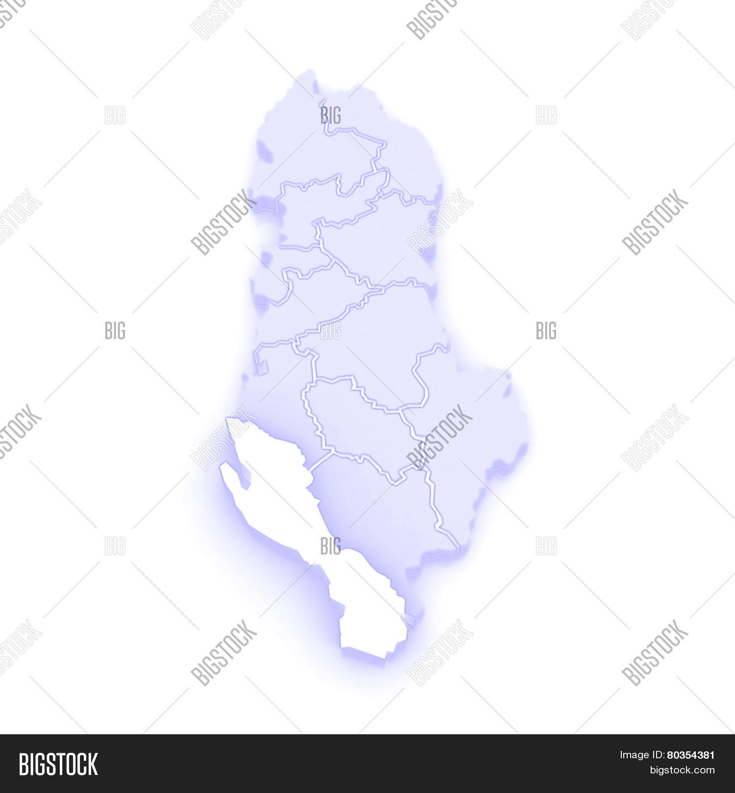 Map Vlora. Albania. 3d Image & Photo (Free Trial) | Bigstock