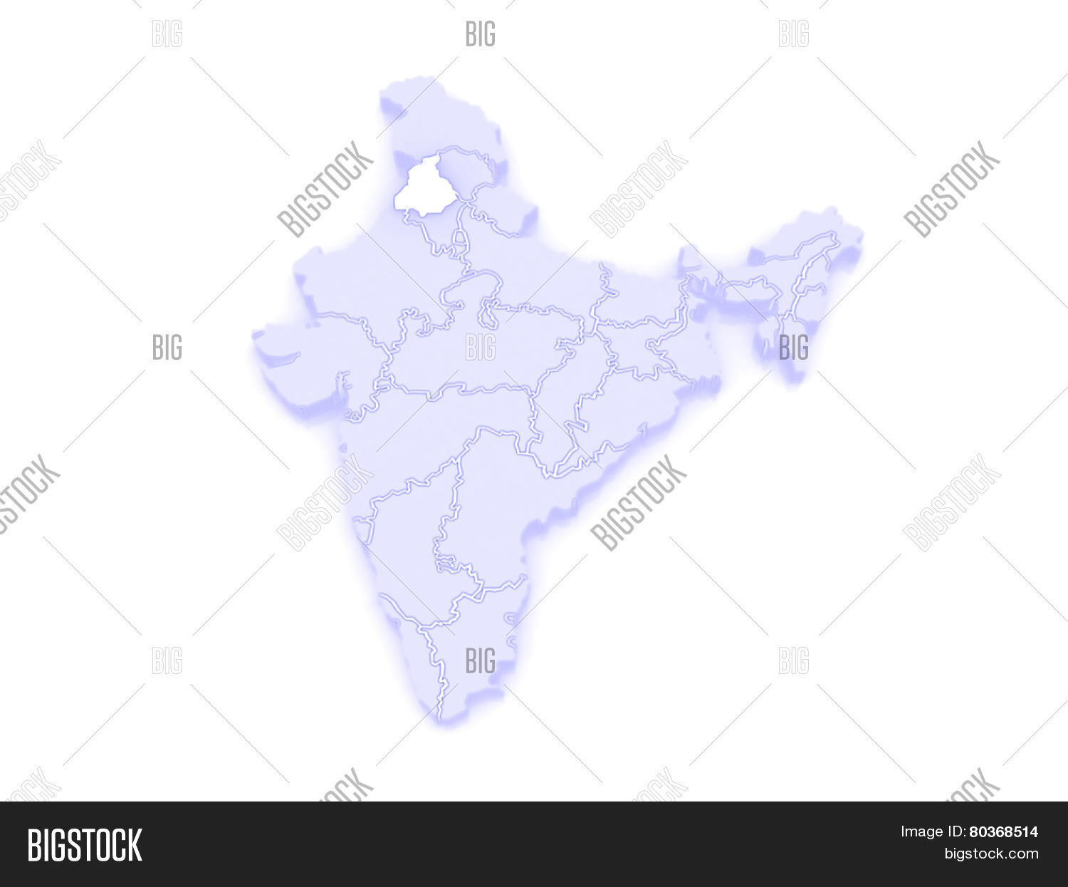 Map Punjab. India. 3d Image & Photo (Free Trial) | Bigstock