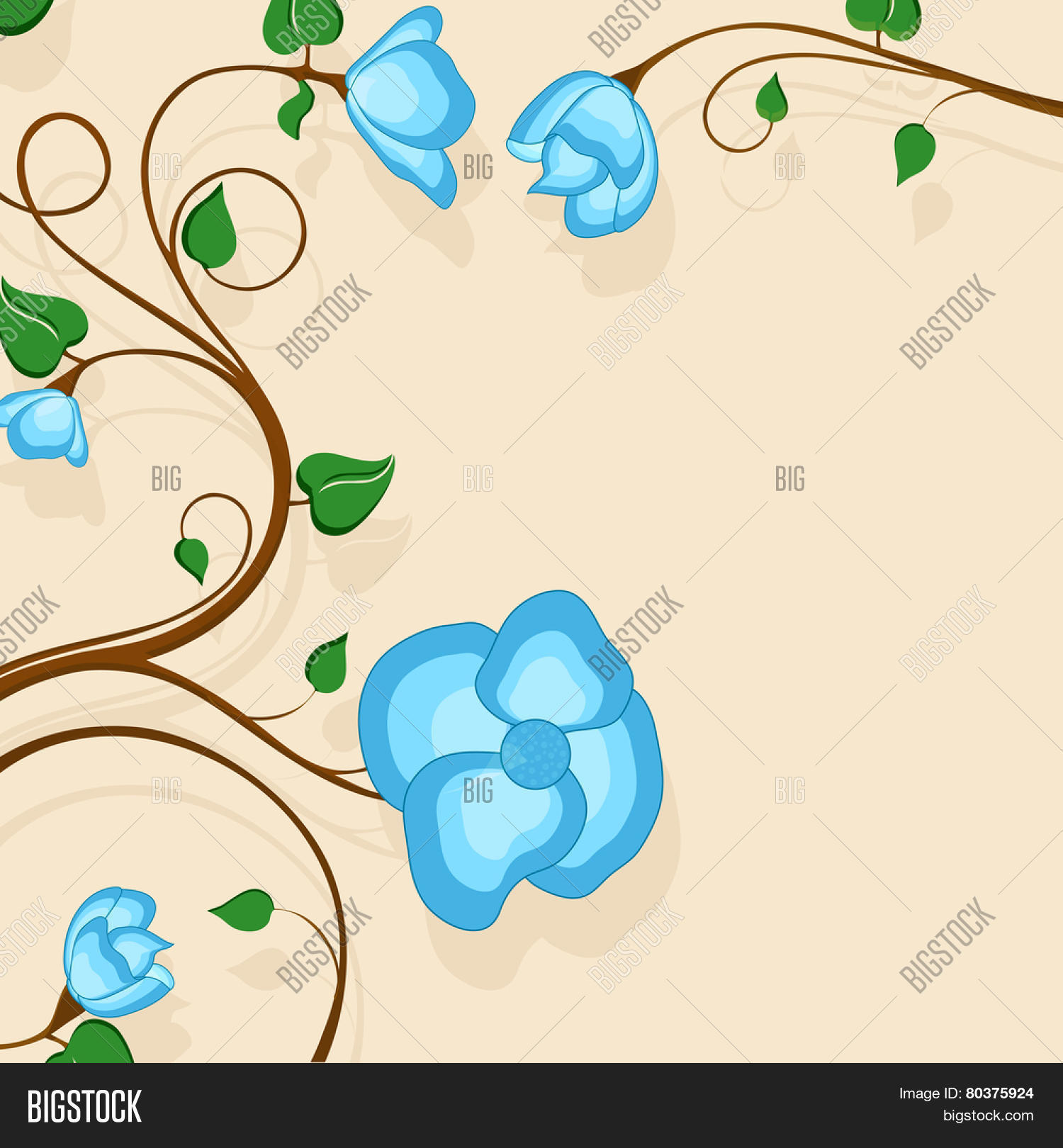Beautiful Vine Blue Vector & Photo (Free Trial) | Bigstock