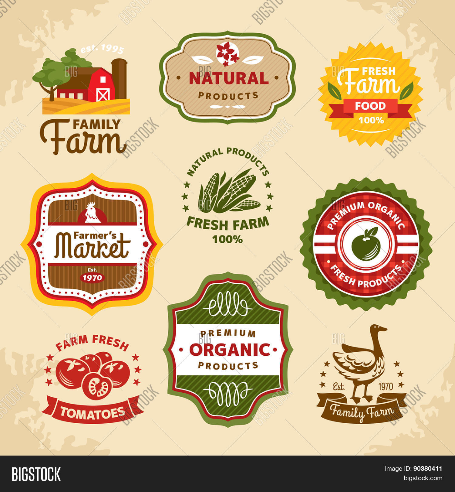 Vintage Farm Labels Vector & Photo (Free Trial) | Bigstock