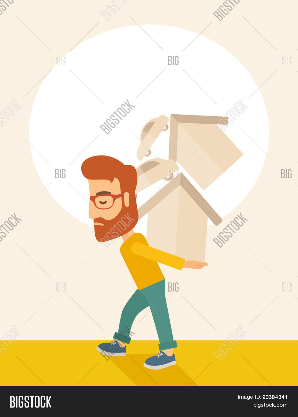 Sad Man Carrying Vector & Photo (Free Trial) | Bigstock