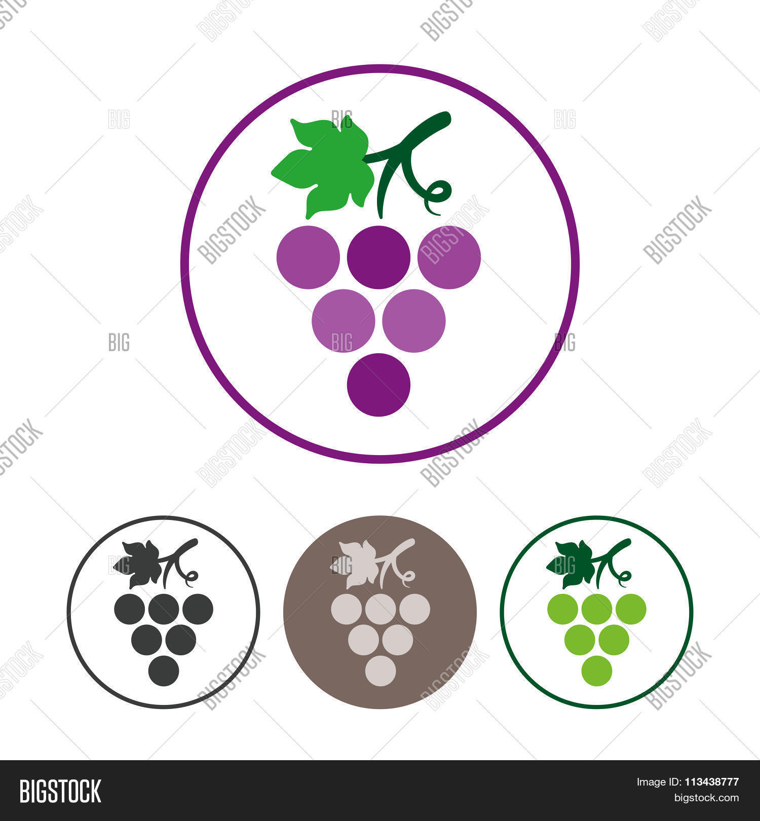 Grapes Icons Logo Set Vector & Photo (Free Trial) | Bigstock