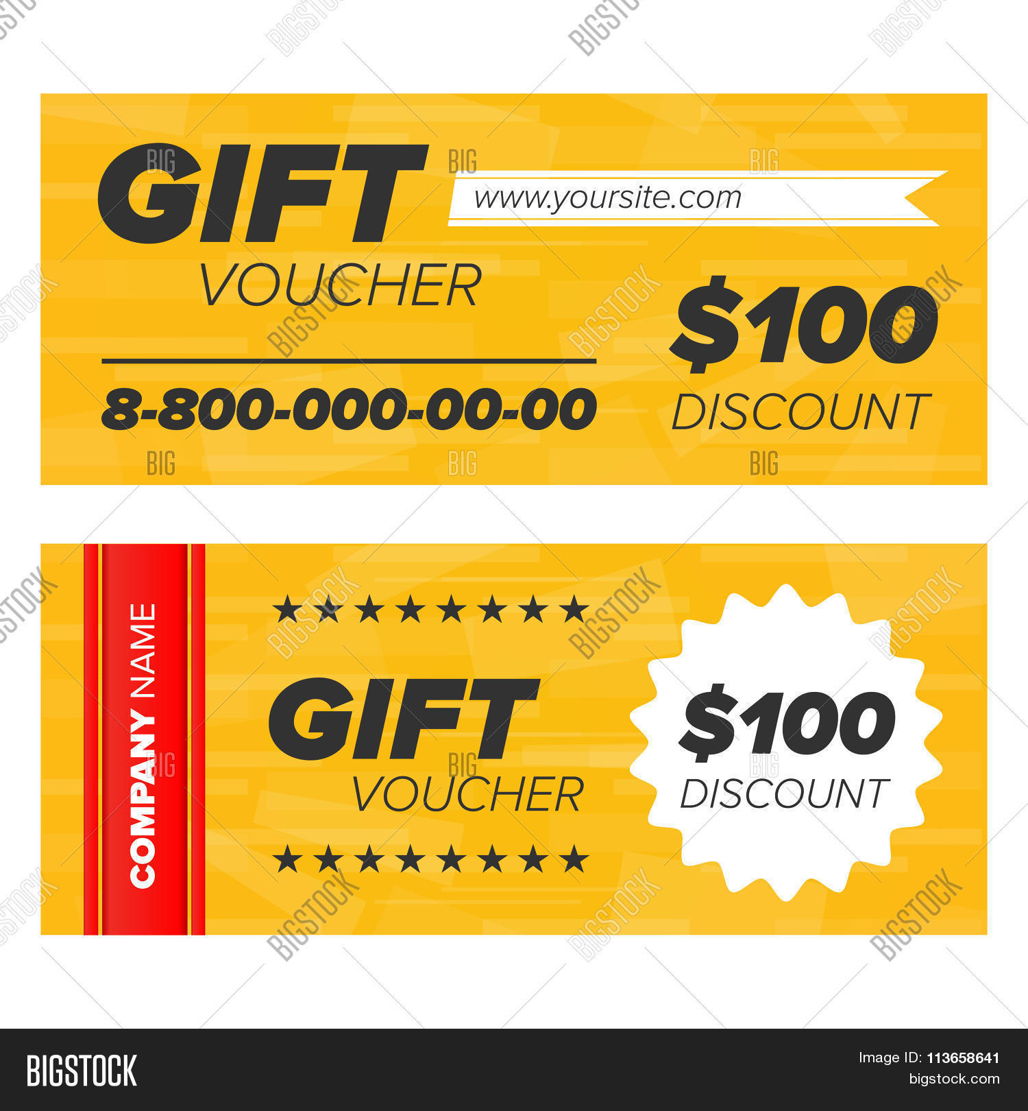 Gift Voucher Design Vector & Photo (Free Trial) | Bigstock