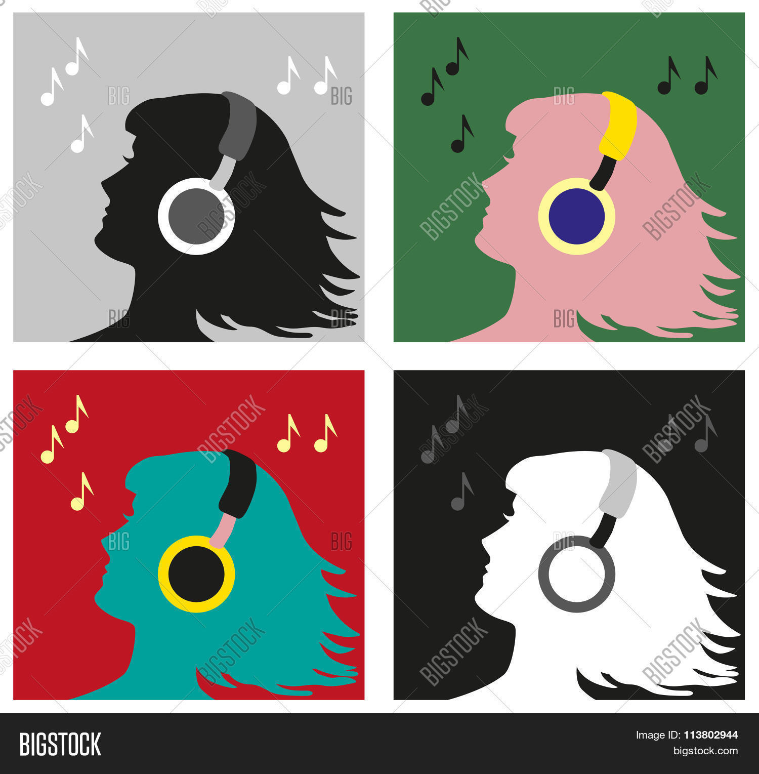 Profile Headphones Vector & Photo (Free Trial) | Bigstock