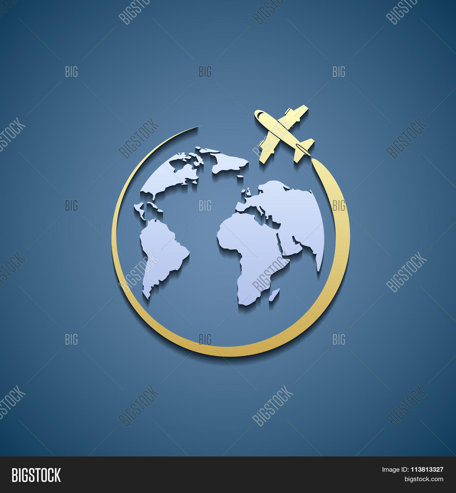 Icon Plane Earth Vector & Photo (Free Trial) | Bigstock