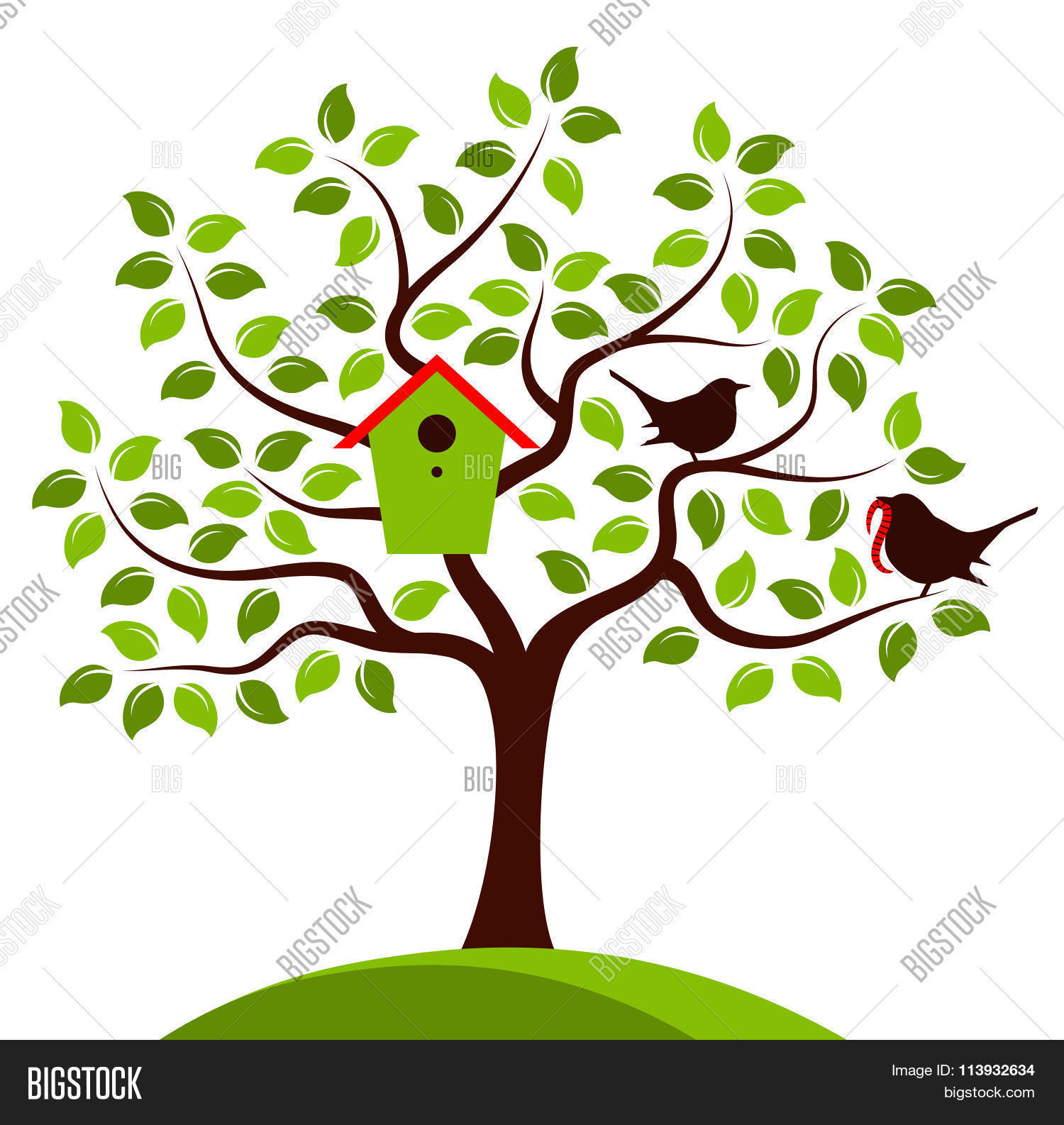 Tree Birds Vector And Photo Free Trial Bigstock