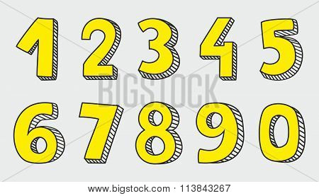 Yellow Vector Numbers Vector & Photo (Free Trial) | Bigstock