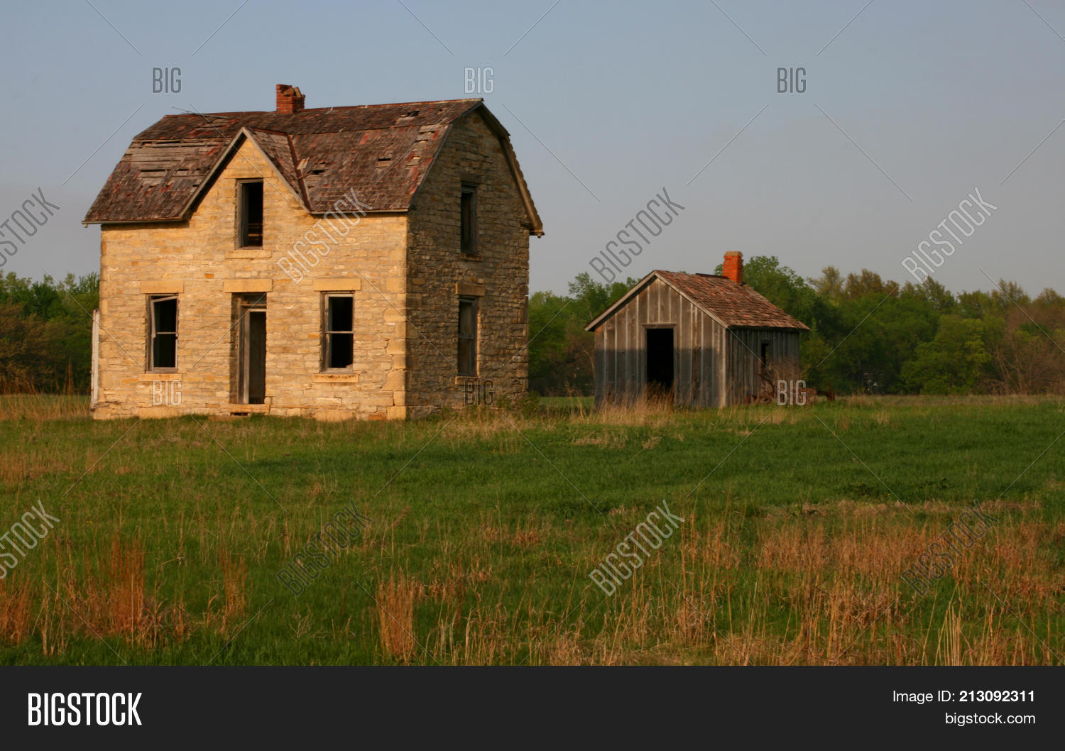 Kansas Limestone House Image & Photo (Free Trial) | Bigstock