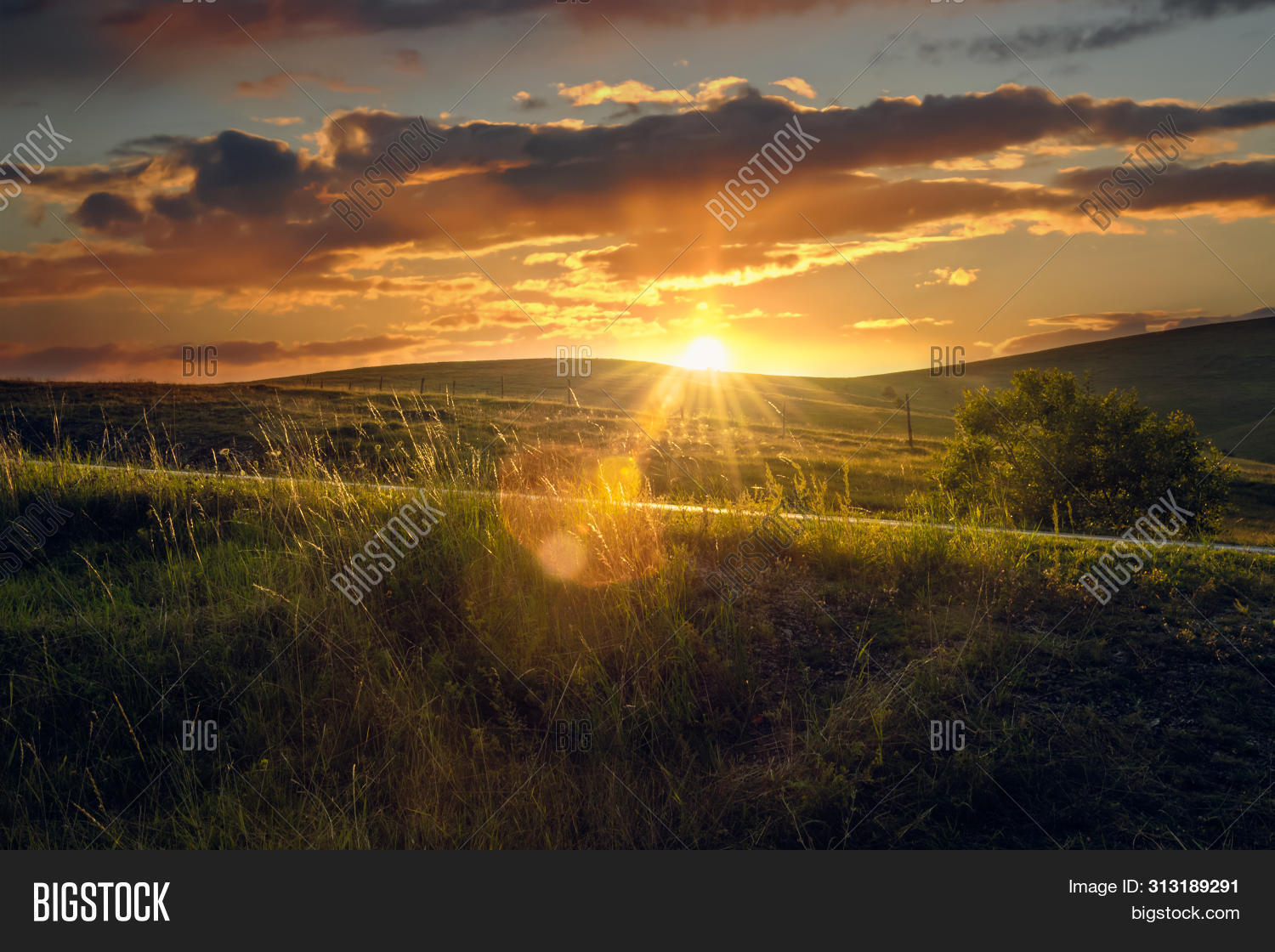 Sunset Countryside Image & Photo (Free Trial) | Bigstock