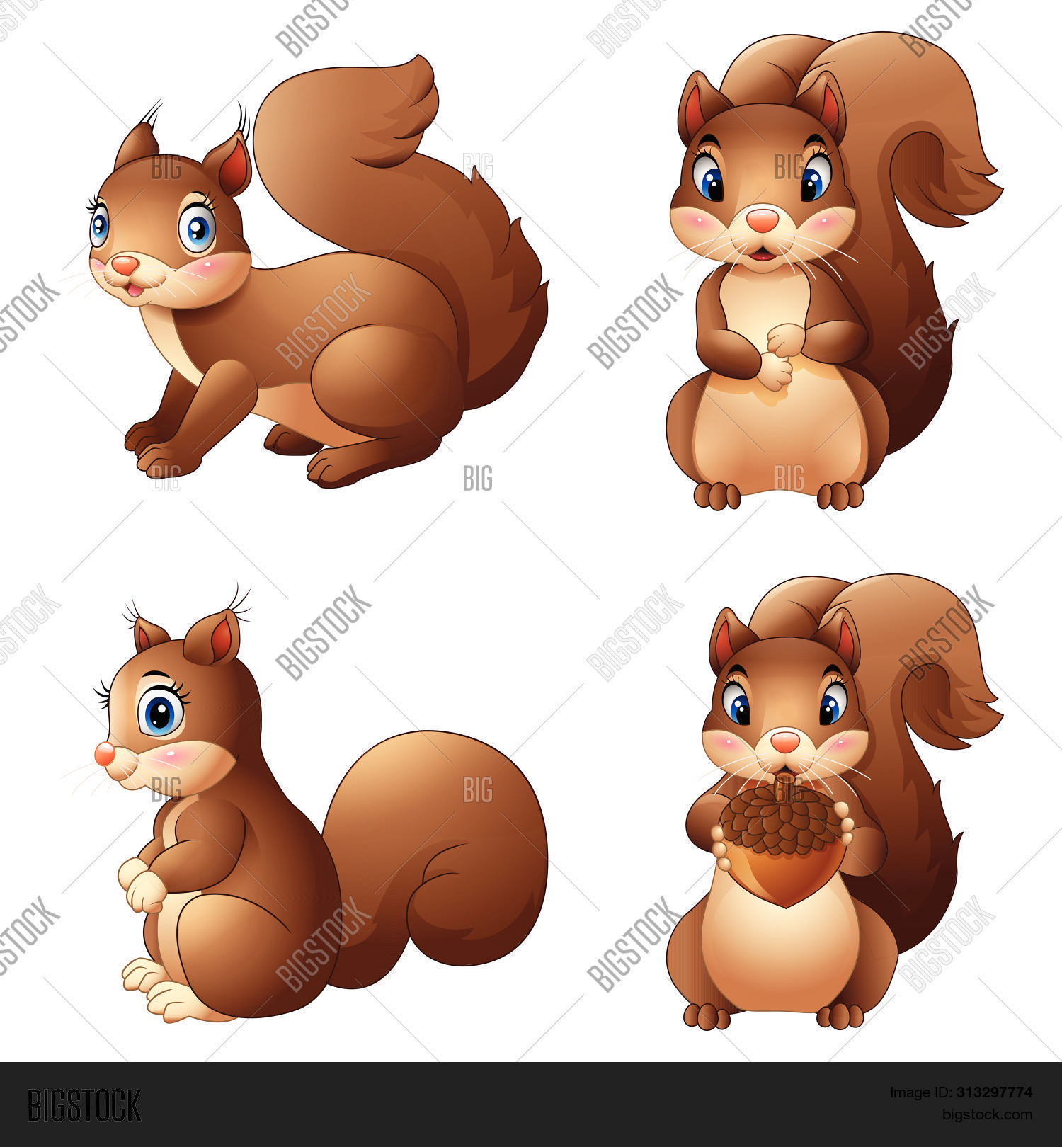 Cartoon Cute Squirrel Vector & Photo (Free Trial) | Bigstock