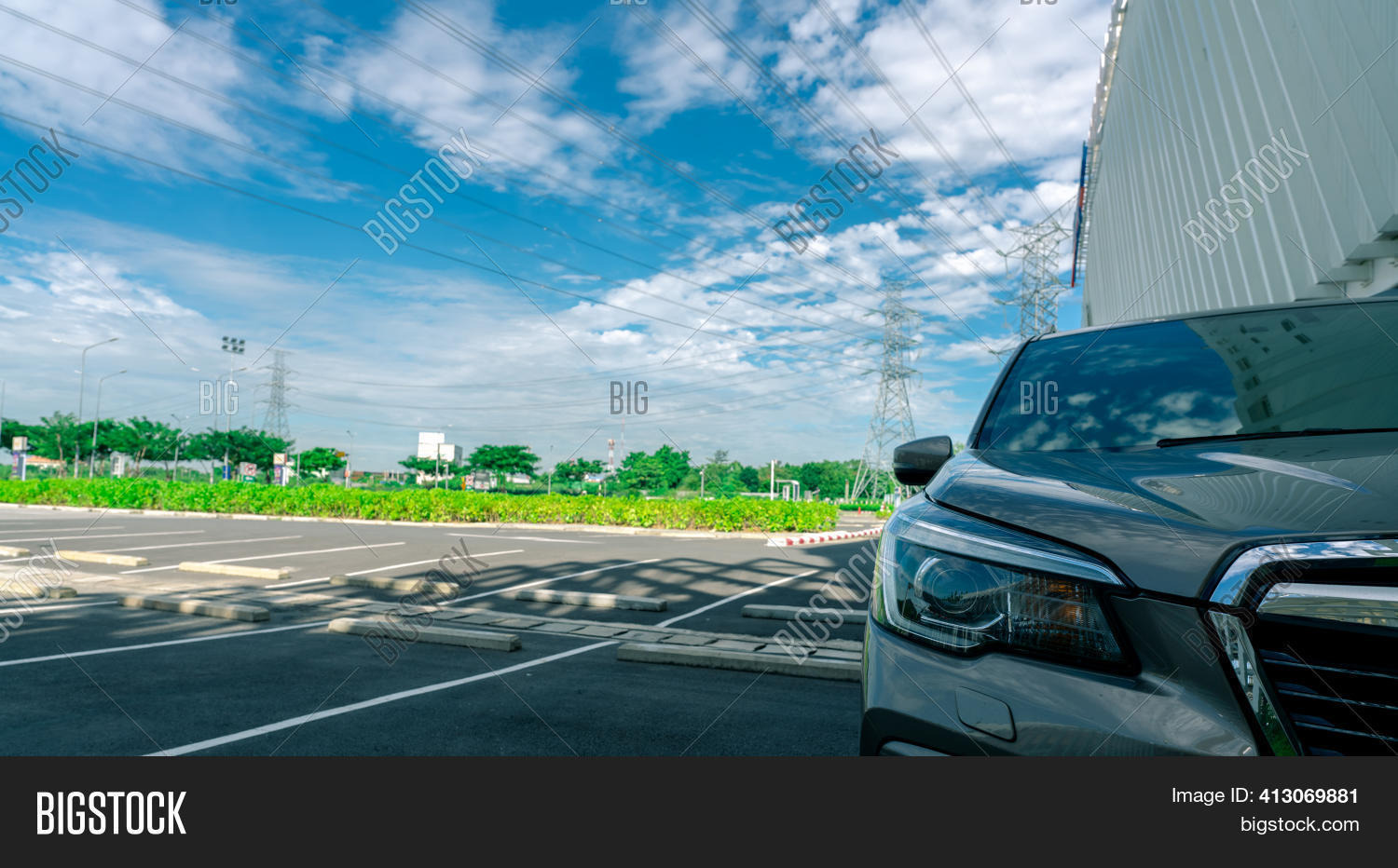 Front View Car Parked Image & Photo (Free Trial) | Bigstock