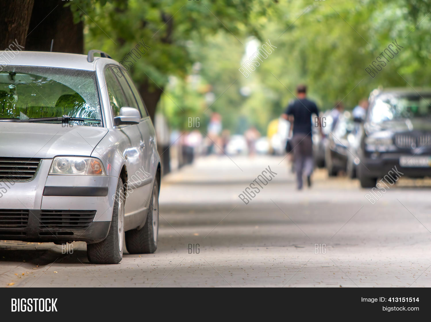 Car Parked Near Curb Image & Photo (Free Trial) | Bigstock