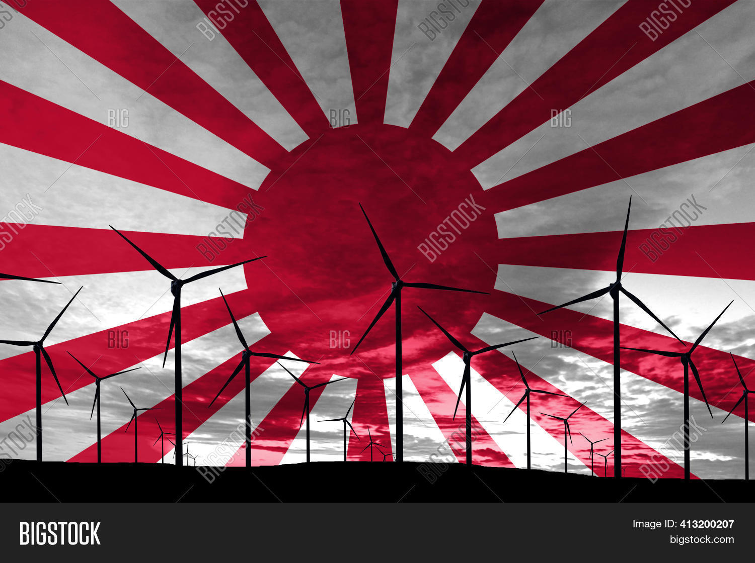Rising Sun Flag Wind Image & Photo (Free Trial) | Bigstock