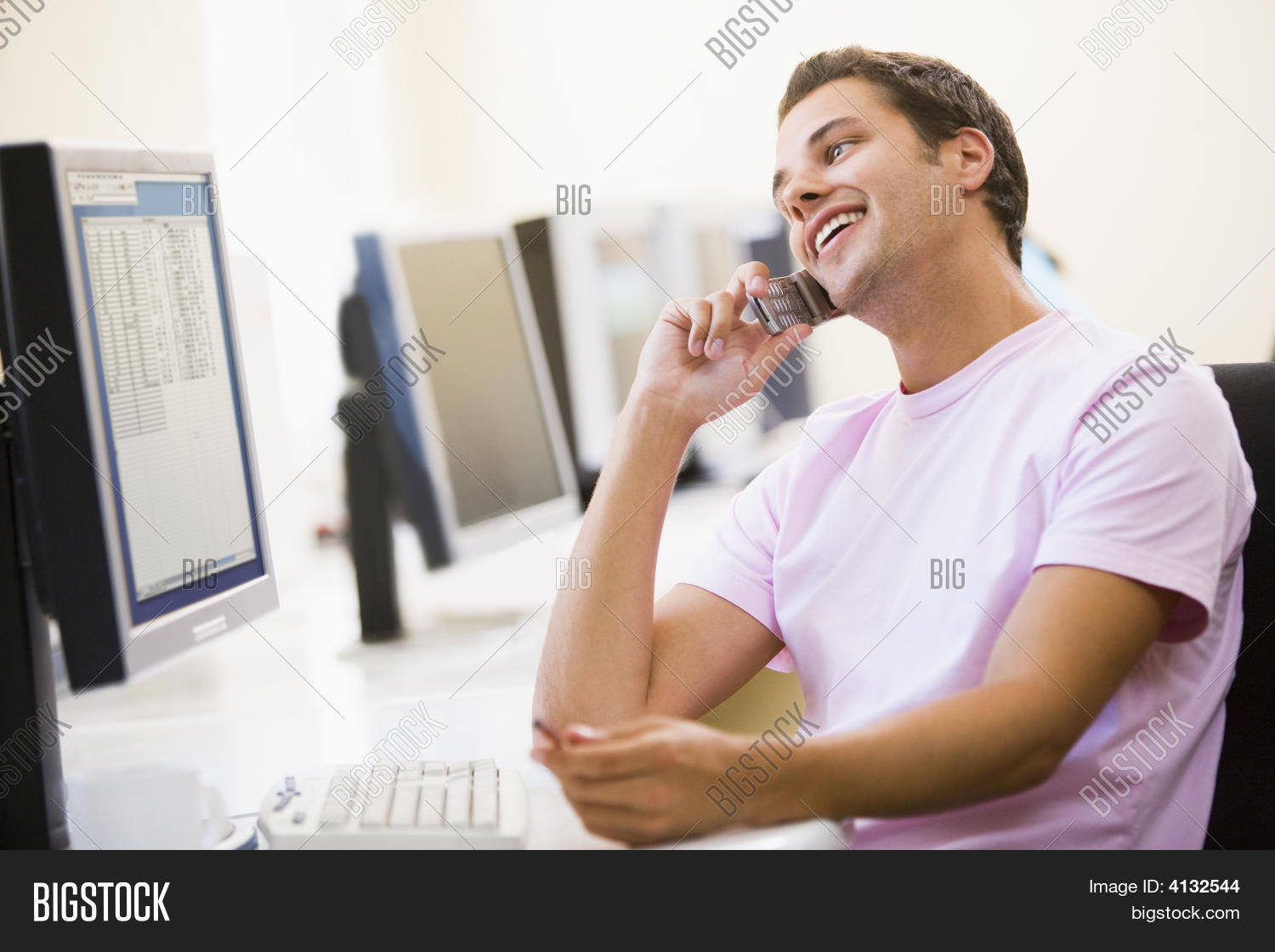 Man Sitting Computer Image & Photo (Free Trial) | Bigstock