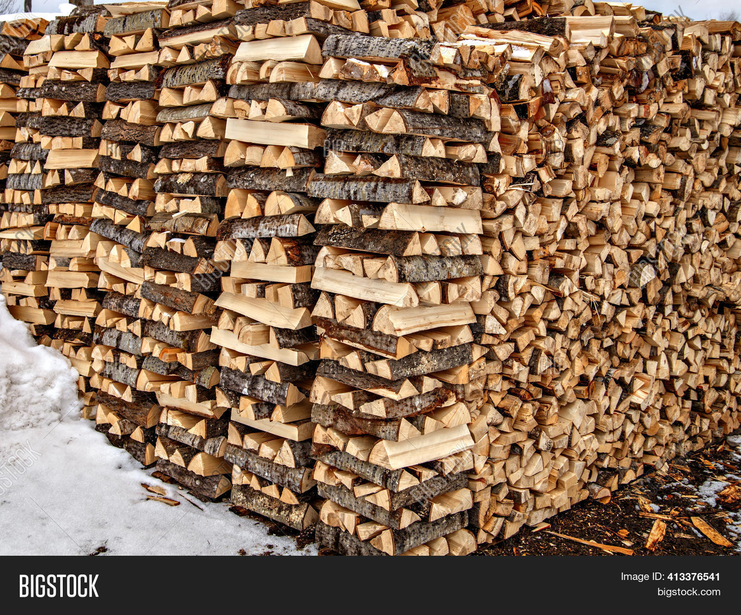Firewood Split Stacked Image & Photo (Free Trial) | Bigstock