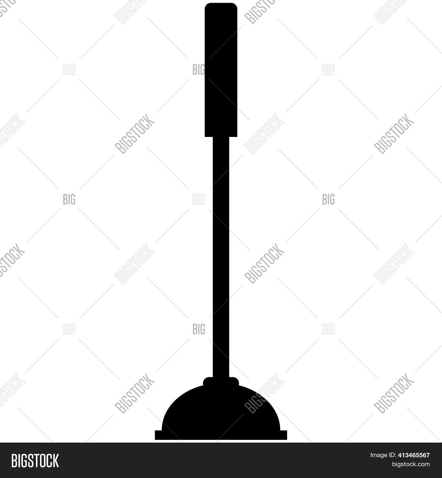 Plunger Icon On White Image & Photo (Free Trial) | Bigstock