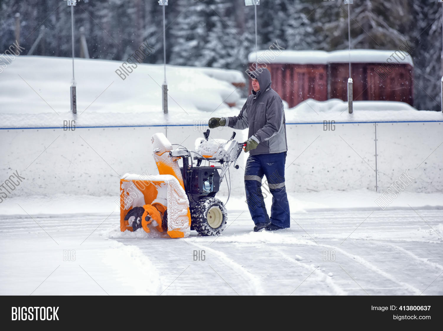 Man Cleaning Snow On Image & Photo (Free Trial) | Bigstock