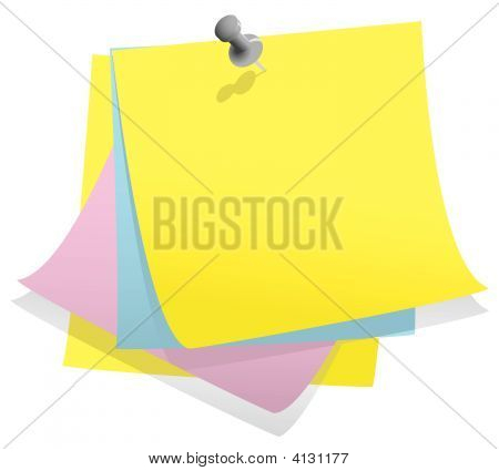 Stack Note Paper Pin Vector & Photo (Free Trial) | Bigstock