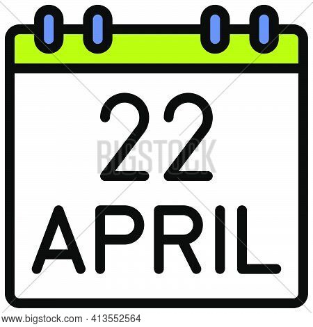 April 22 Calendar Vector & Photo (Free Trial) | Bigstock