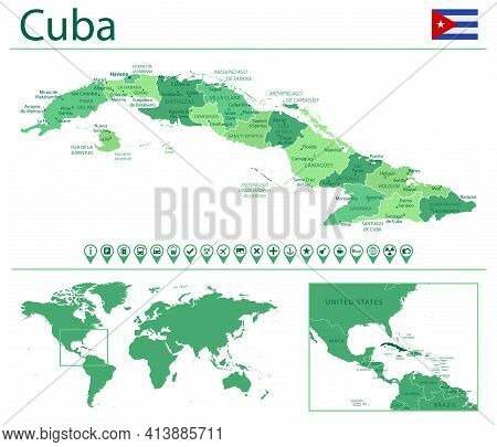 Cuba Detailed Map Vector & Photo (Free Trial) | Bigstock
