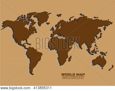 World Map Shadow. Map Vector & Photo (Free Trial) | Bigstock