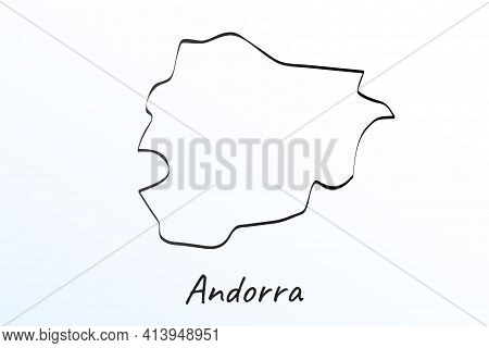 Hand Draw Map Andorra Vector & Photo (Free Trial) | Bigstock