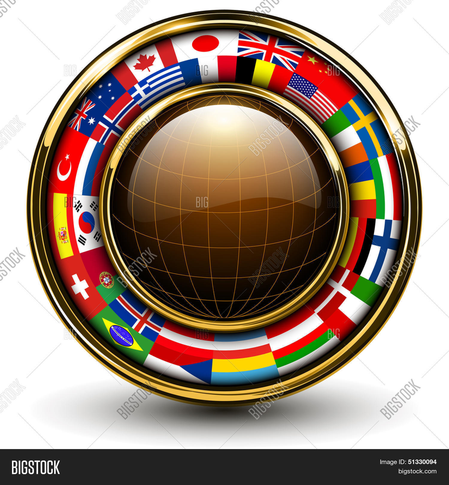 Globe Flags Around, Vector & Photo (Free Trial) | Bigstock