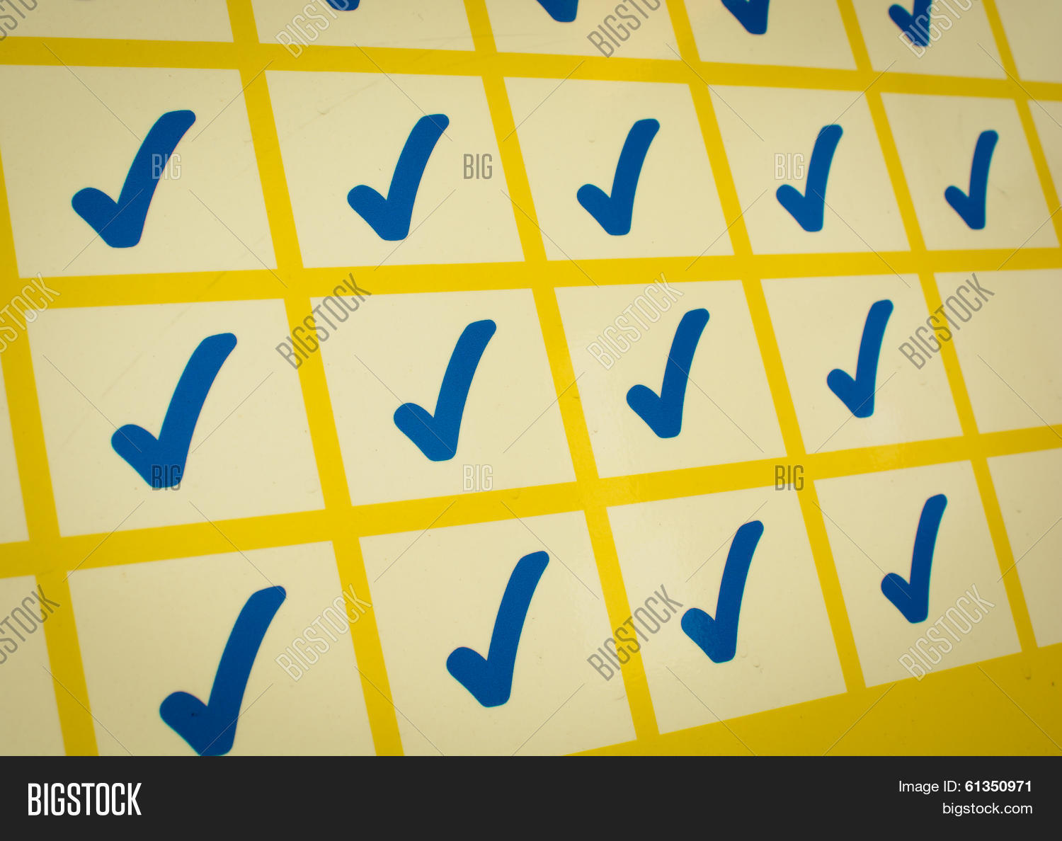 Blue Checkmarks Yellow Image & Photo (Free Trial) | Bigstock