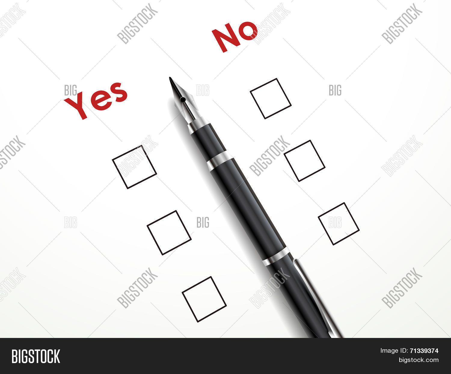 Yes No Check Box Pen Vector & Photo (Free Trial) | Bigstock