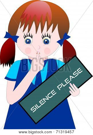 School Girl Silence Vector & Photo (Free Trial) | Bigstock