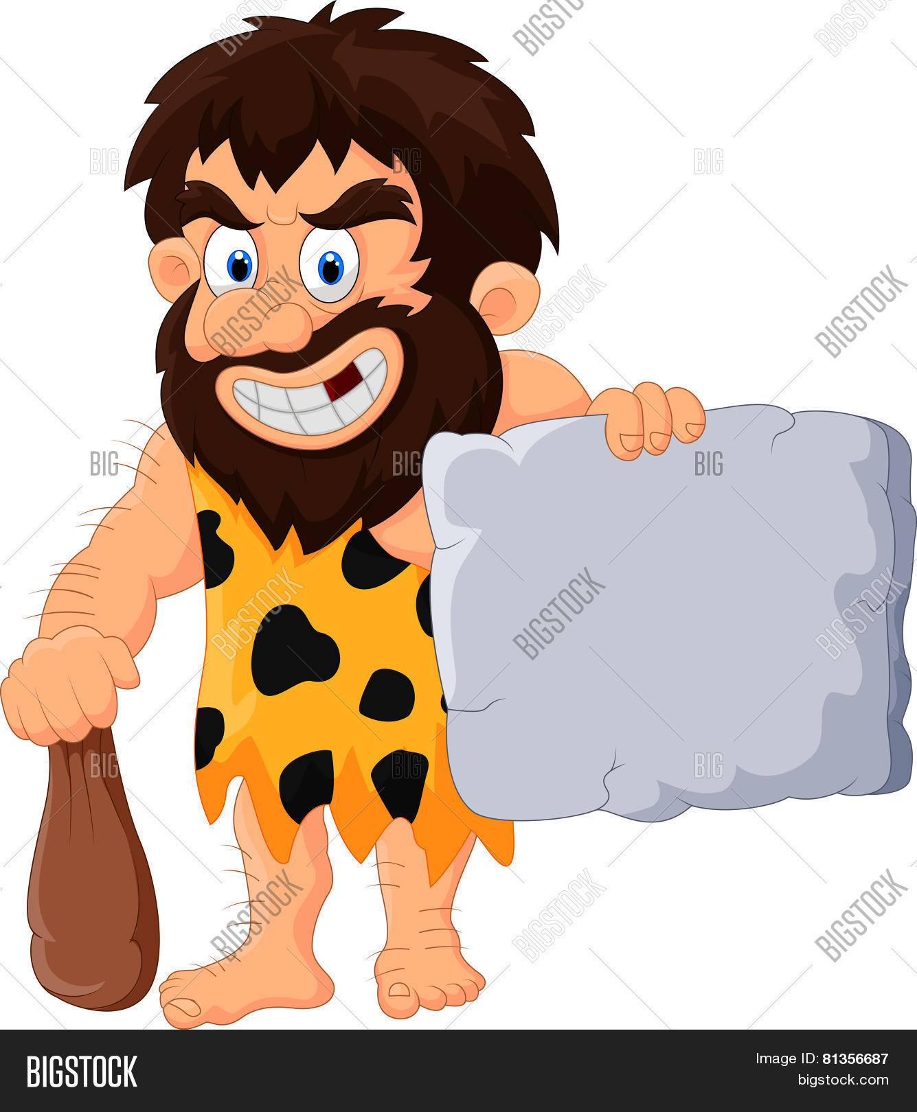 Caveman Cartoon Stone Vector & Photo (Free Trial) | Bigstock