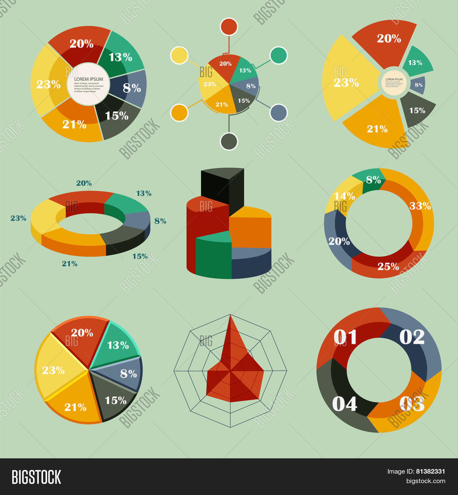 Set Vector Diagrams Vector & Photo (Free Trial) | Bigstock