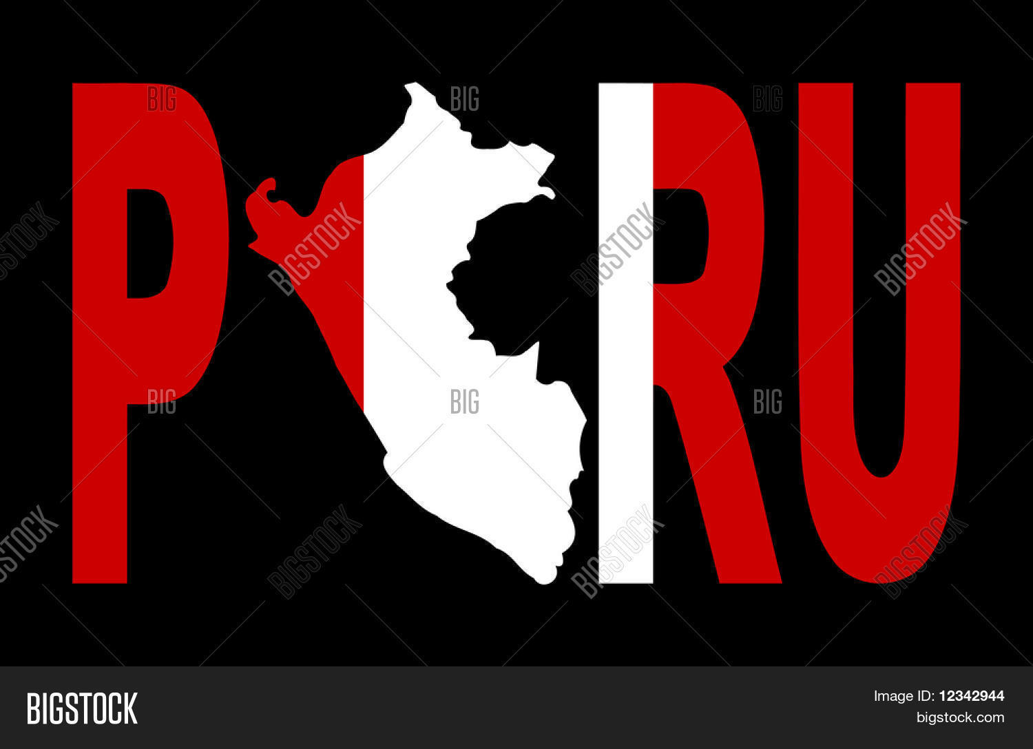 Peru Text Map On Flag Image & Photo (Free Trial) | Bigstock