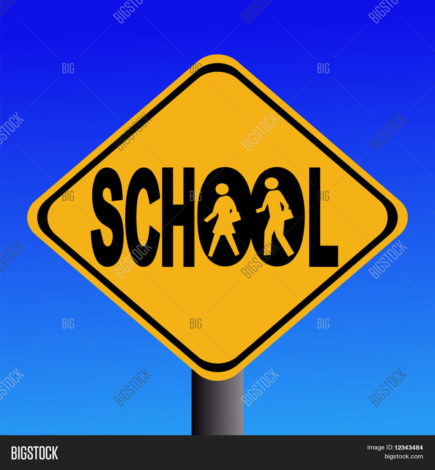Warning School Sign Image & Photo (Free Trial) | Bigstock