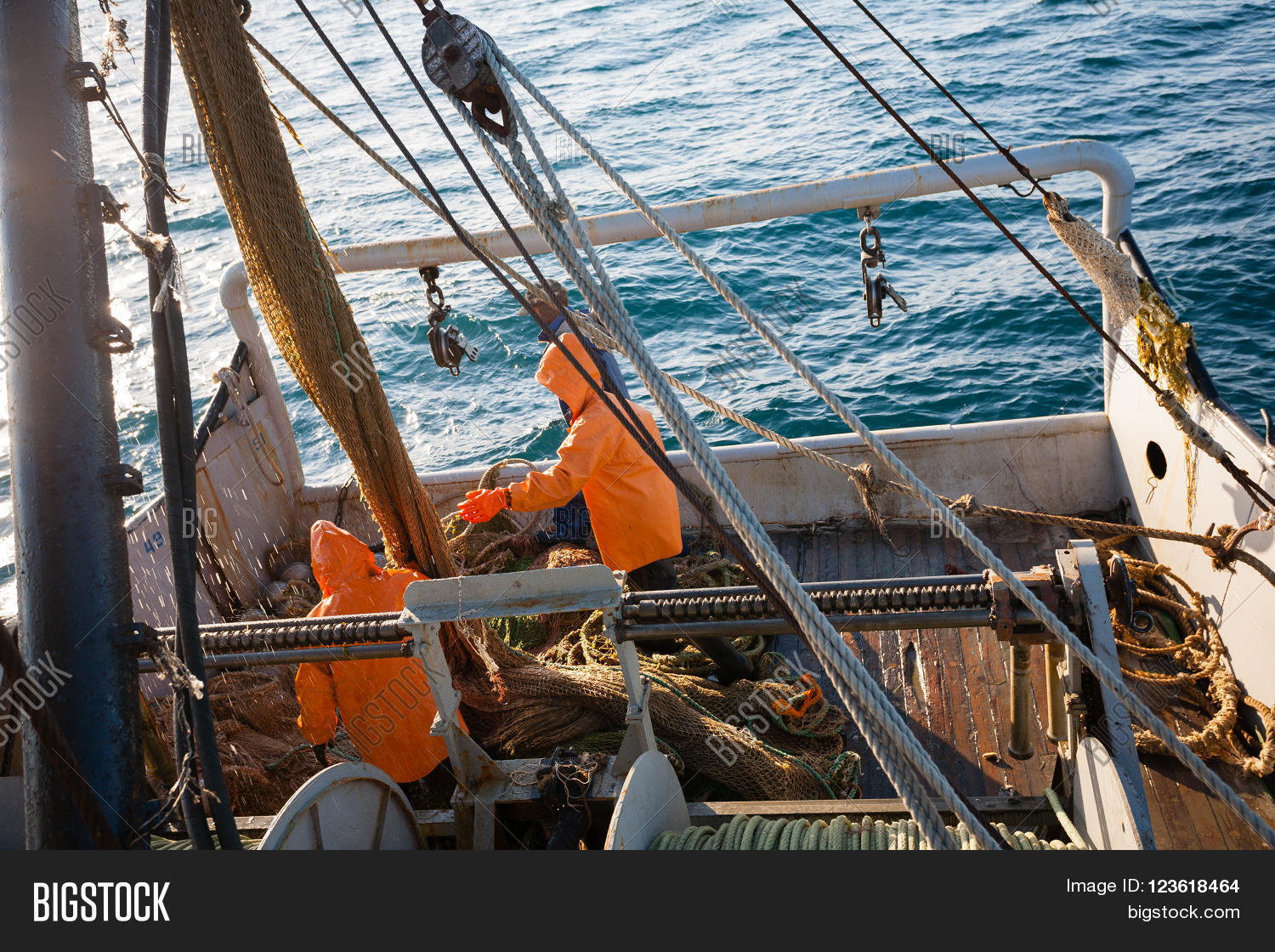 Fishermen Pull Trawl Image & Photo (Free Trial) | Bigstock